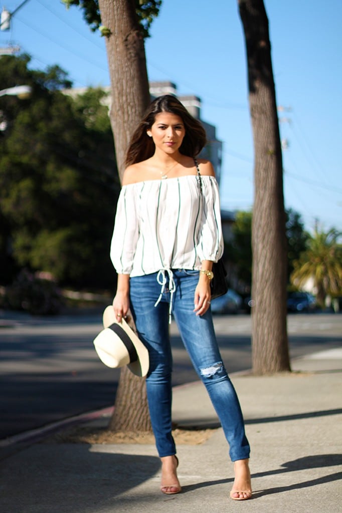 Off-The-Shoulder Striped Top - The Girl from Panama